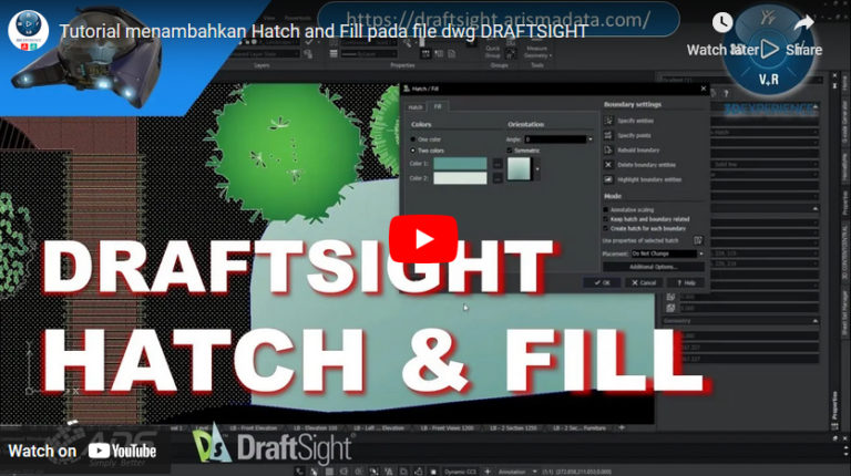 Tutorial menambahkan Hatch and Fill pada file dwg DRAFTSIGHT
