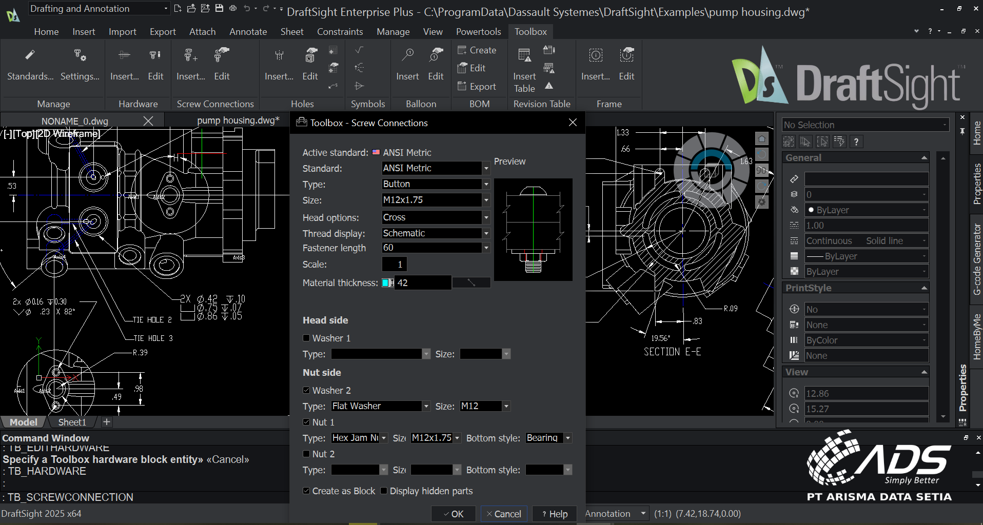 DraftSight Mechanical Toolbox